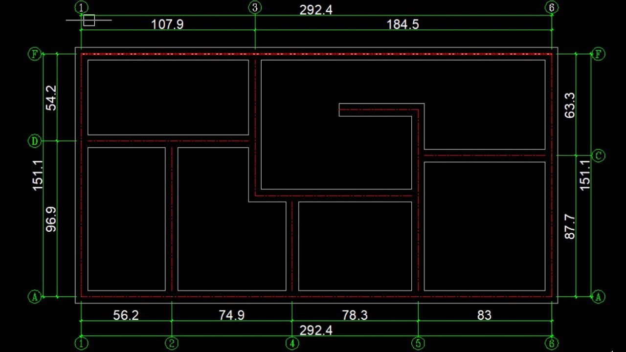 How to draw grid lines and grids in house plan by YQArch | Quick grids ...