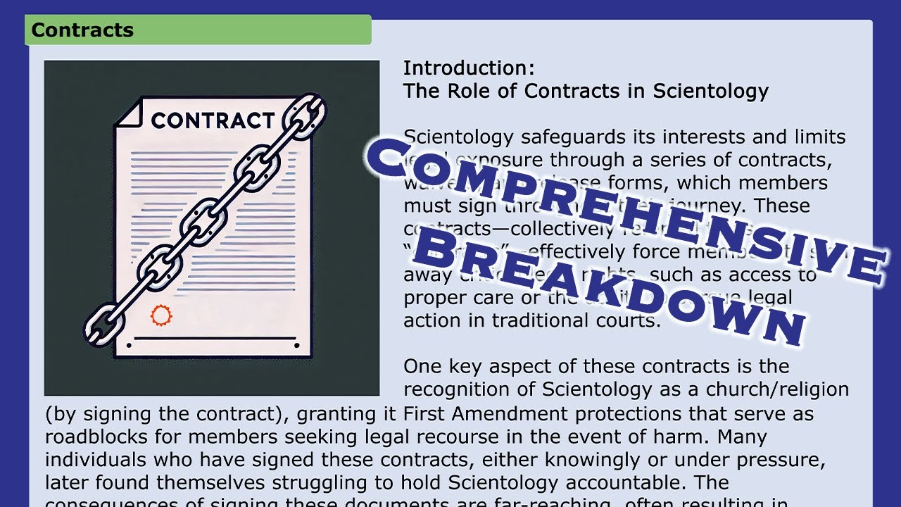 Contracts - Scientology Comprehensive Breakdown (Infographic) - YouTube