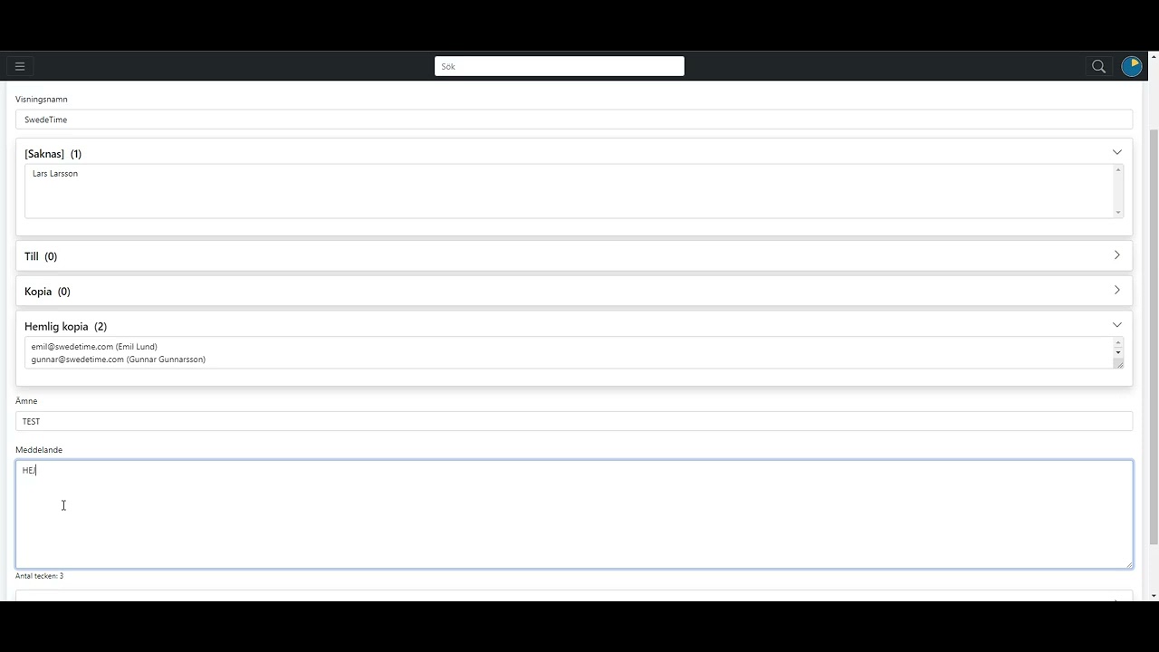 Skicka e-post från användarlistan - YouTube