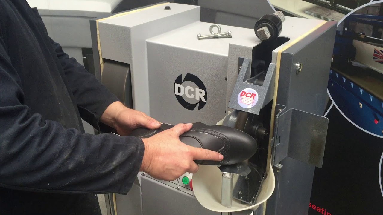 DCR URS- LEATHER UPPER ROUGHING AND SCOURING MACHINE - YouTube