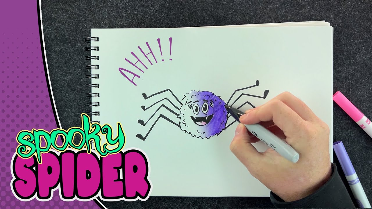 How To Draw A Silly Spooky SPIDER!! - YouTube