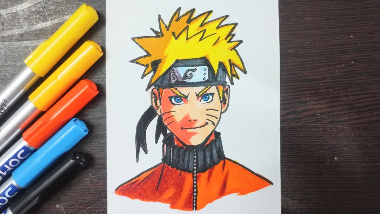 How to draw Naruto | Marker pens | Tutorial 🎨 #naruto - YouTube