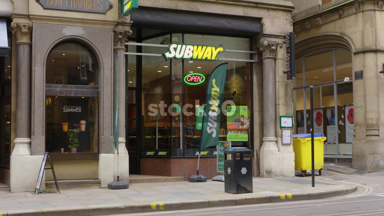 Subway Sandwich Shop On Cross Street In Manchester. UK - YouTube