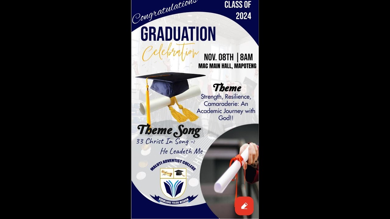 Maluti Adventist College's 62nd Graduation Ceremony 2024 - YouTube