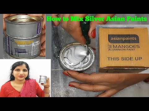 How to Open Asianpaints 3 Mangoes Aluminium Paint Silver | How to Mix ...