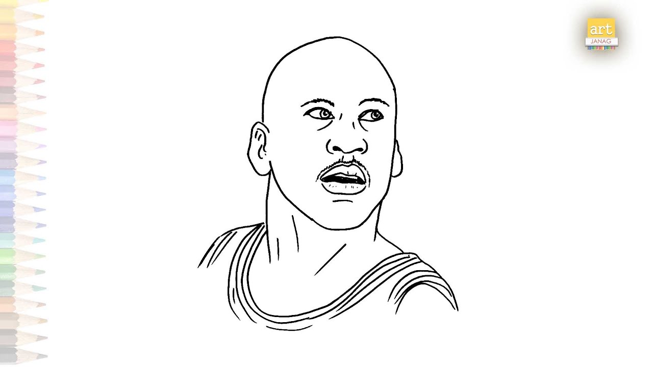 Michael Jordan easy drawing | Face sketches | How to draw Michael ...