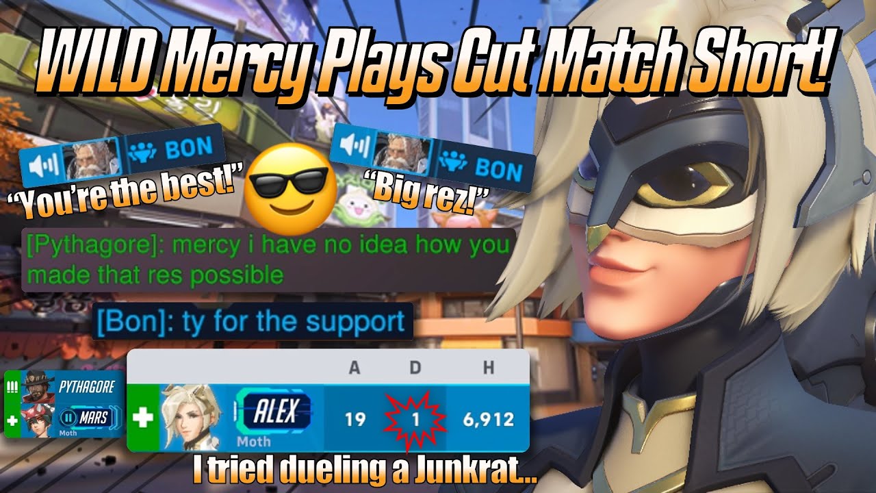 WILD Mercy Plays Cut Match Short! 😎 - Mercy Gameplay & Commentary ...