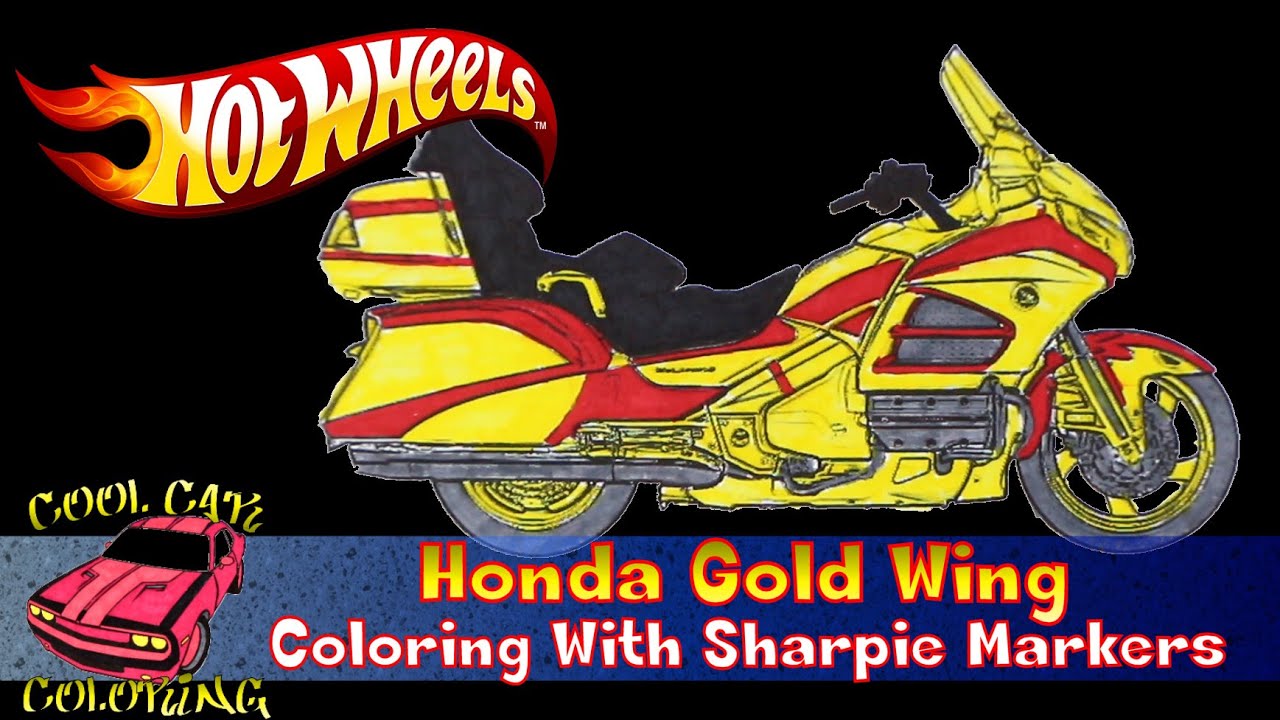 Hot Wheels, "Honda Gold Wing" Coloring With Sharpie Markers - YouTube