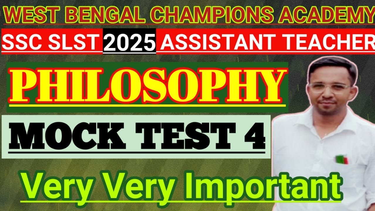 PHILOSOPHY, SSC 2nd SLST 205, MOCK TEST 4 Part 2 #sscslst #philosophy # ...