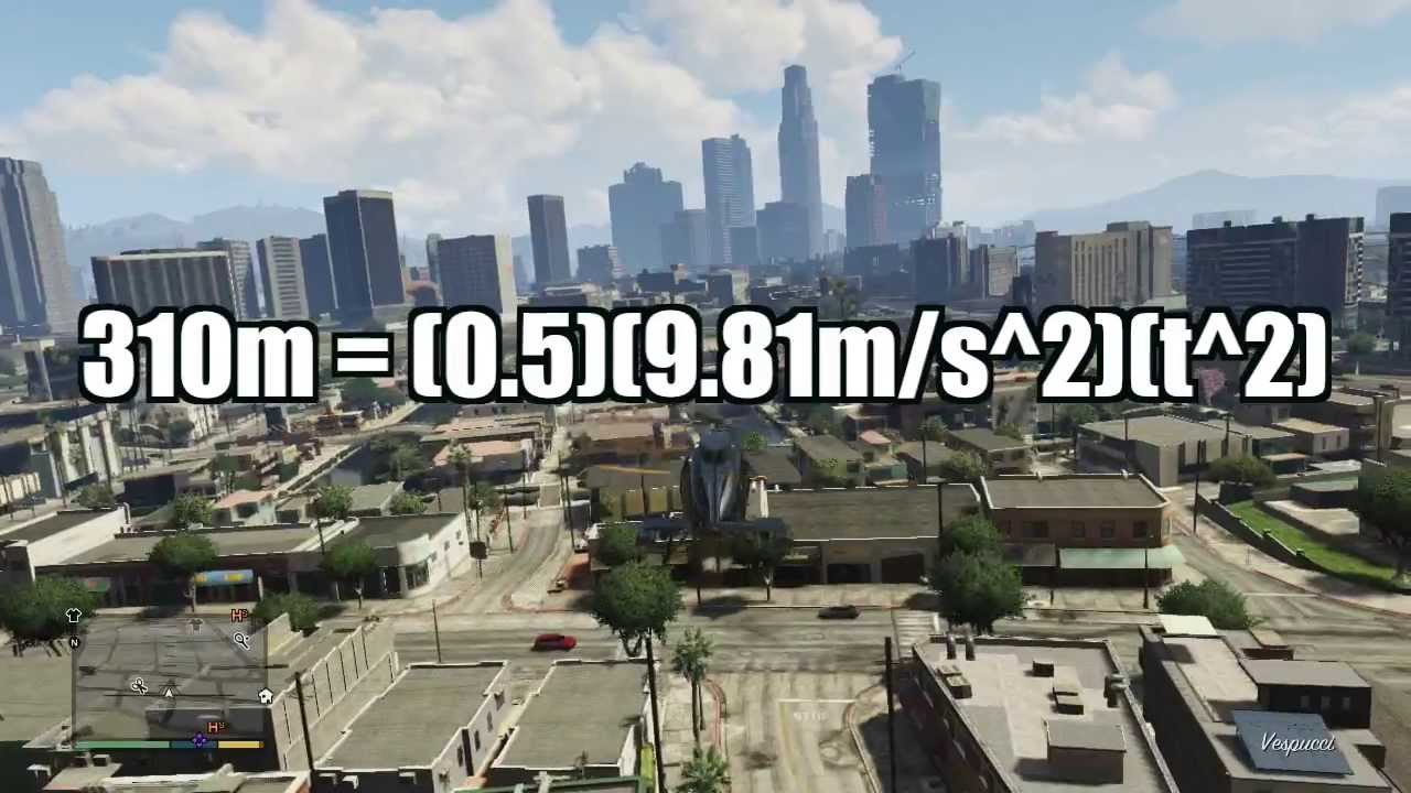 GTA 5: falling physics test (school project) - YouTube