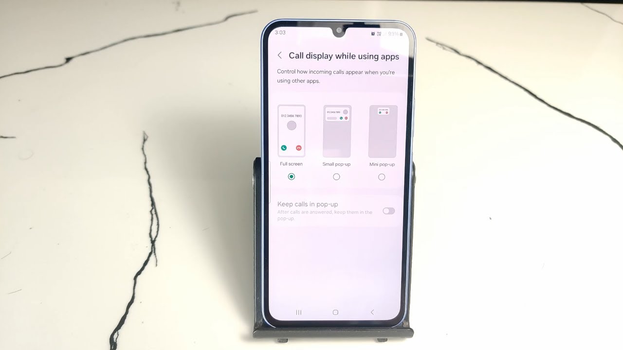 how to set incoming call in full screen while using apps on samsung ...