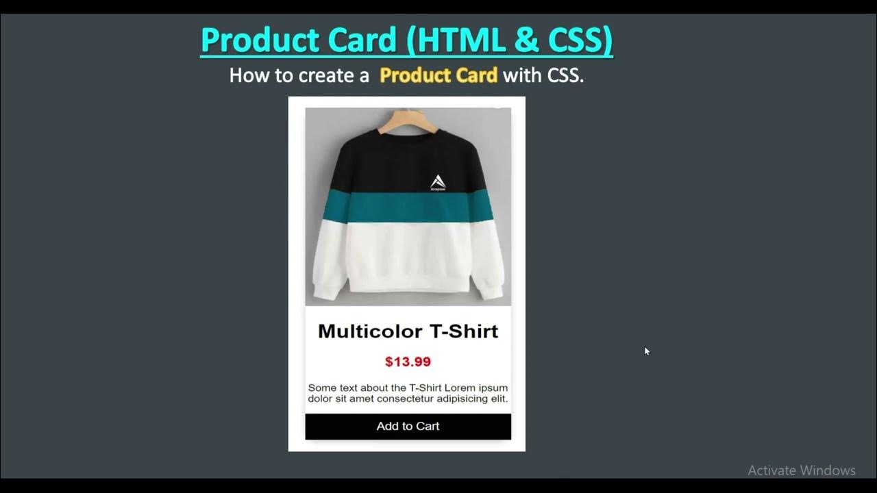 How To Create Product Card Using HTML & CSS | HTML & CSS Projects ...