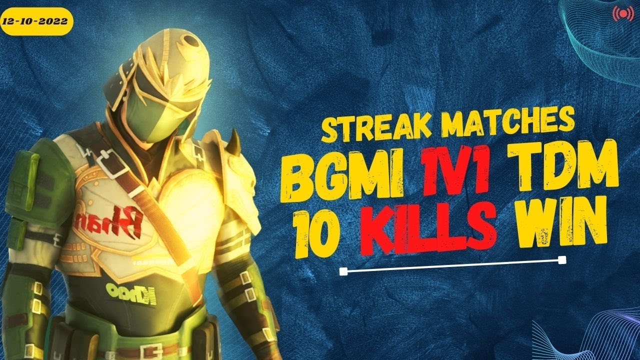 BGMI 1V1 TDM STREAK MATCHES | 10 KILLS WIN | free & paid matches | # ...