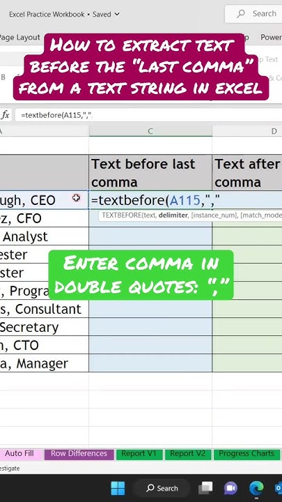How to extract text BEFORE the “LAST COMMA” from a text string in Excel - YouTube