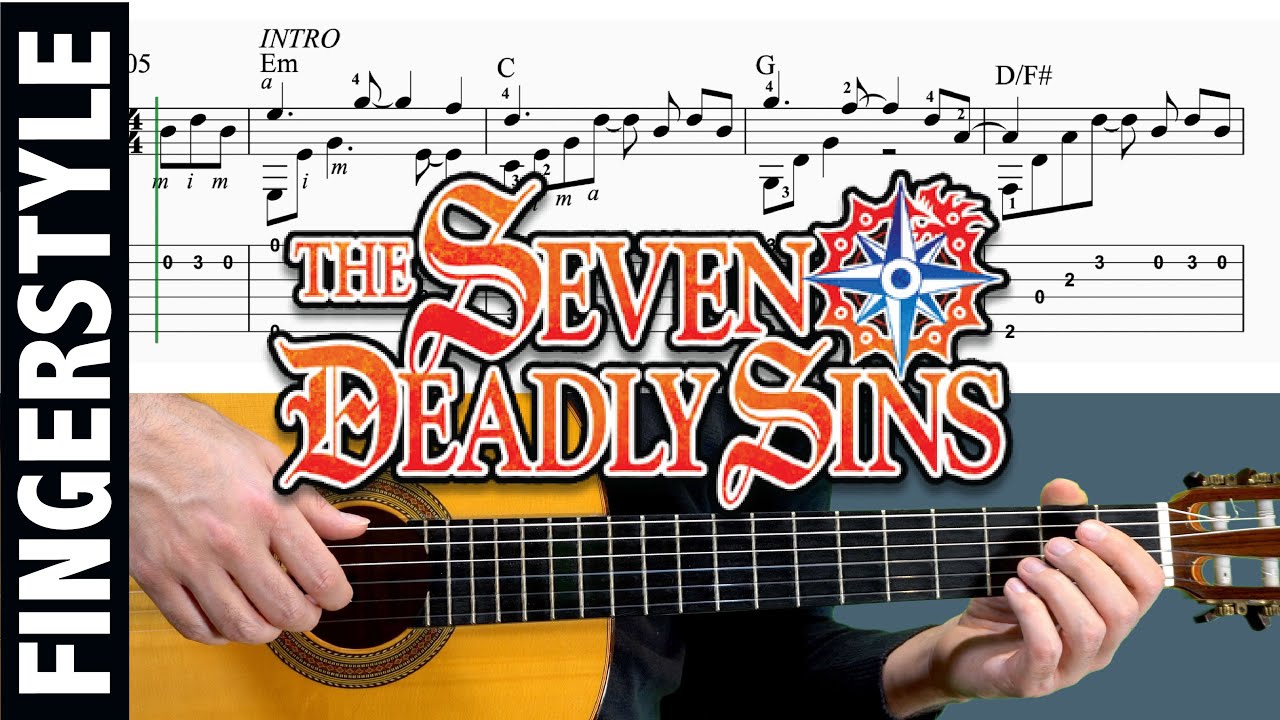 The Seven Deadly Sins - Easy Fingerstyle Guitar TUTORIAL + TAB - YouTube