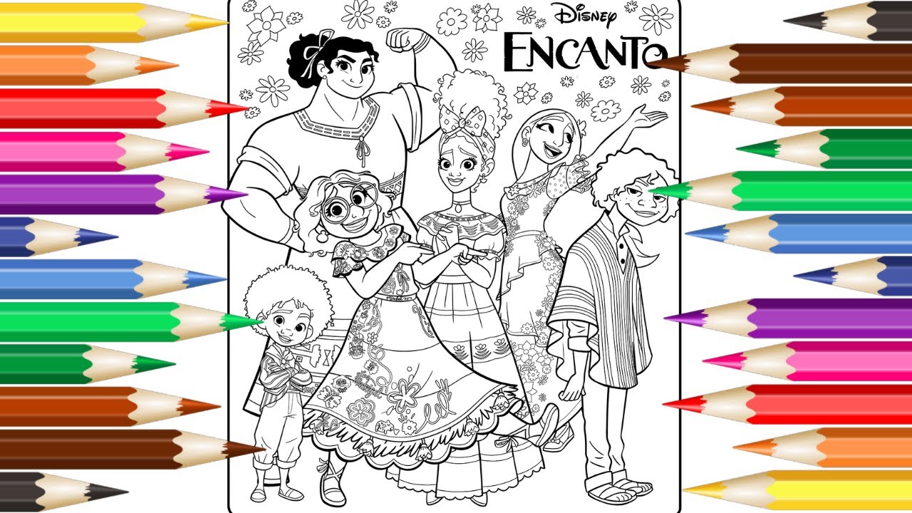 Encanto Coloring Pages - Lousia, Mirabel, Antonio Dolors, Isabella ...