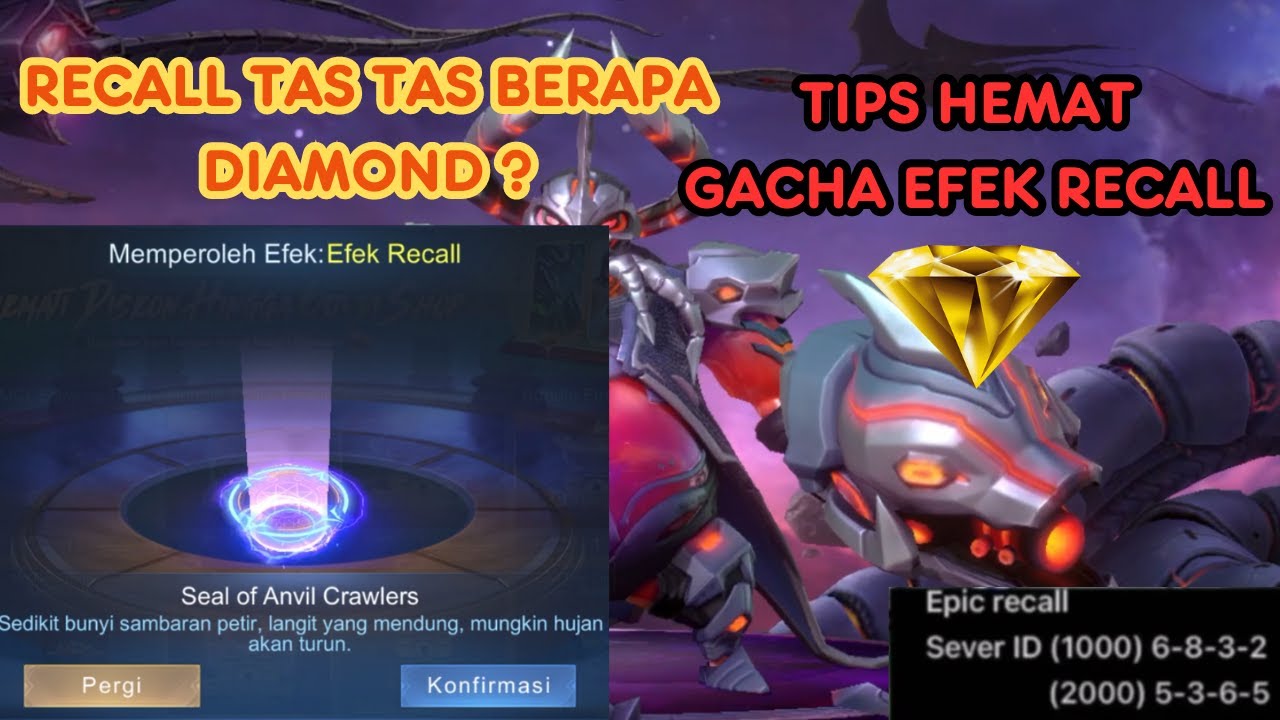 BUTUH BERAPA DIAMOND UNTUK MENDAPATKAN RECALL TAS TAS | RECALL EPICK ...