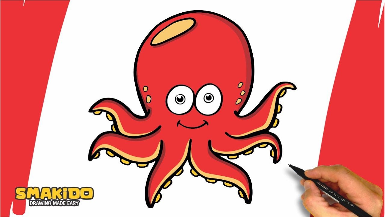 How to Draw Octopus For Kids and Beginners | Easy Octopus Drawing Step ...