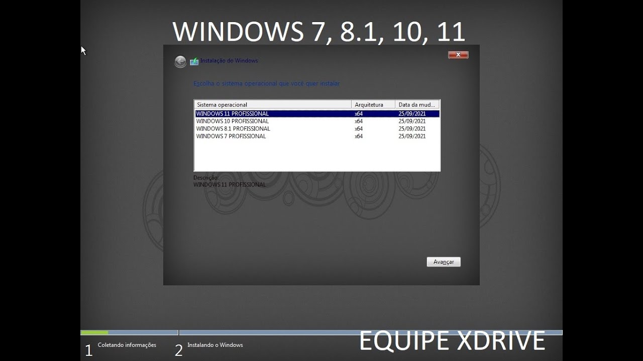 WINDOWS 11-10-8.1-7 PROFISSIONAL | EQUIPE XDRIVE - YouTube