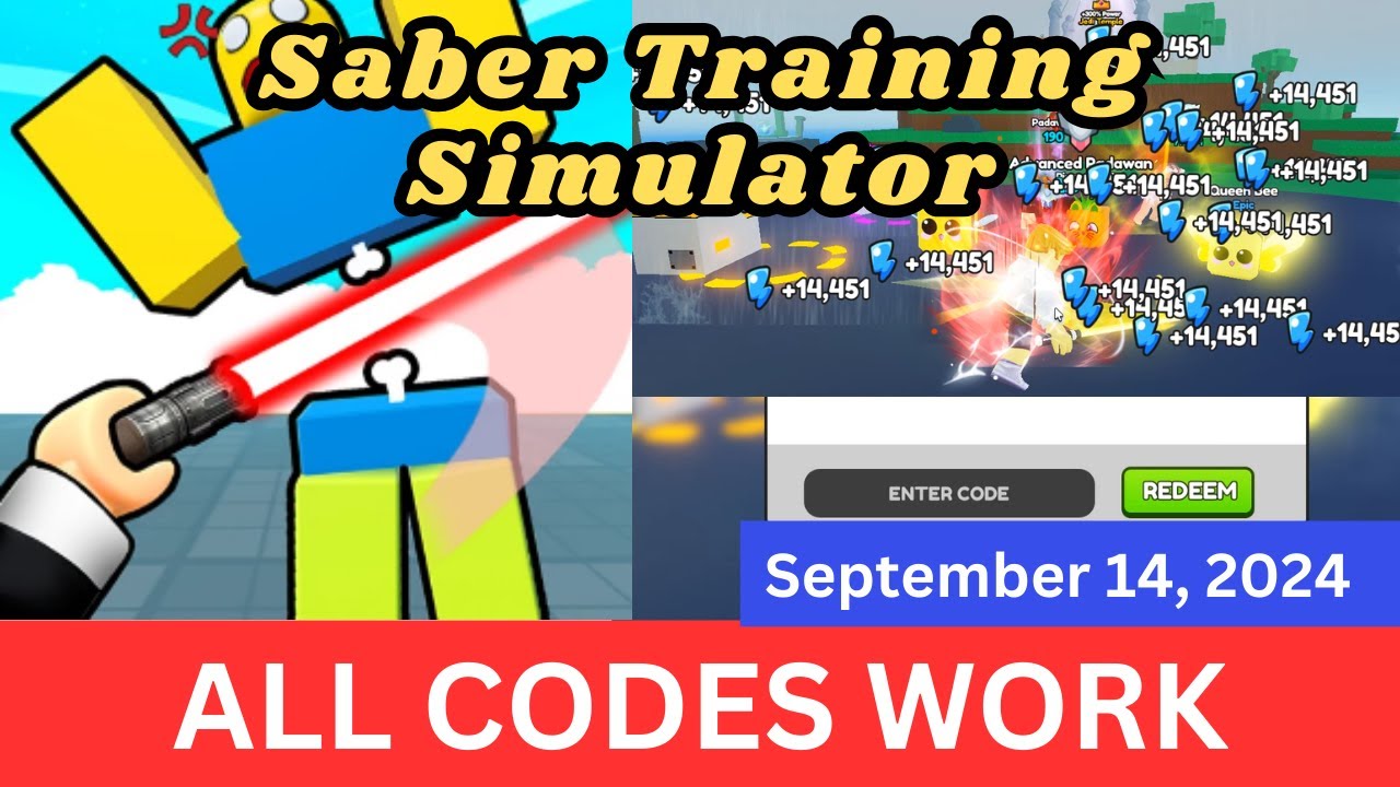 *All Codes Work* Saber Training Simulator ROBLOX, September 14, 2024 ...