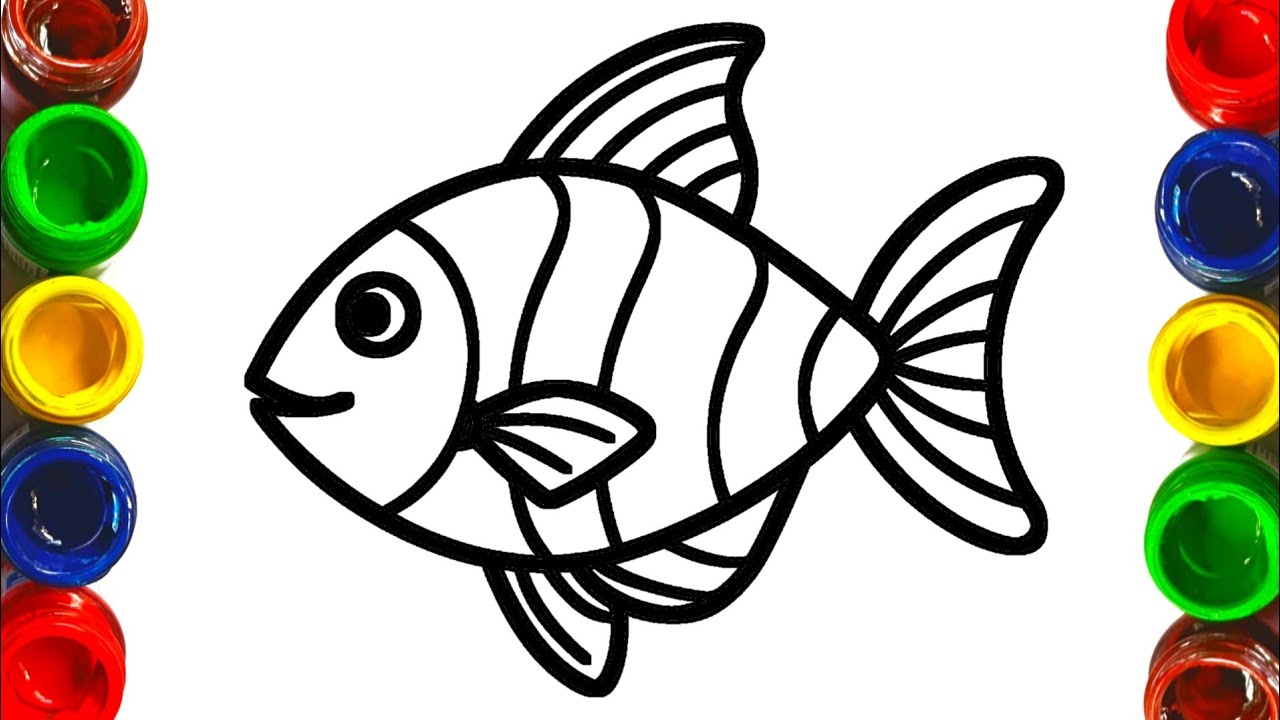 fish Drawing for kids || How to draw a fish || kids video - YouTube