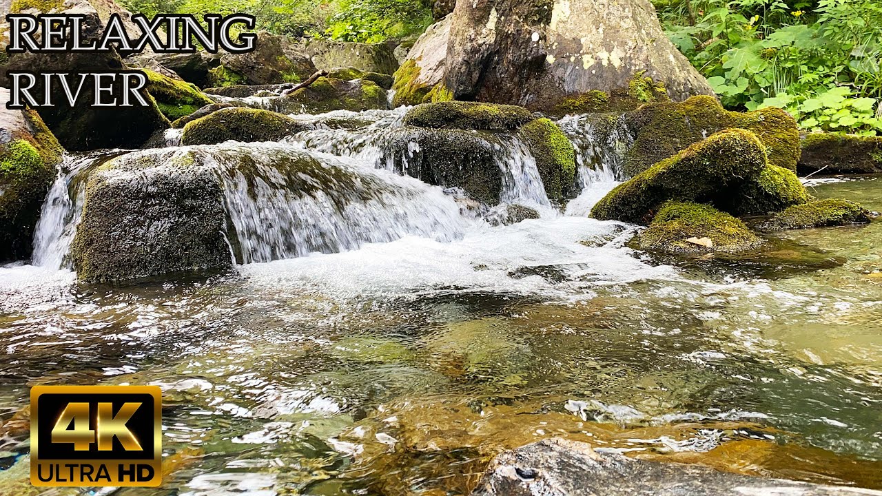4K Nature Relaxing Mountain River | ASMR nature sound | Calming ...