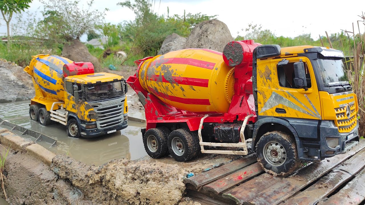 MOBIL TRUK MOLEN COR OLENG, NGECOR JALAN DESA, TRUCK SCANIA RC ...