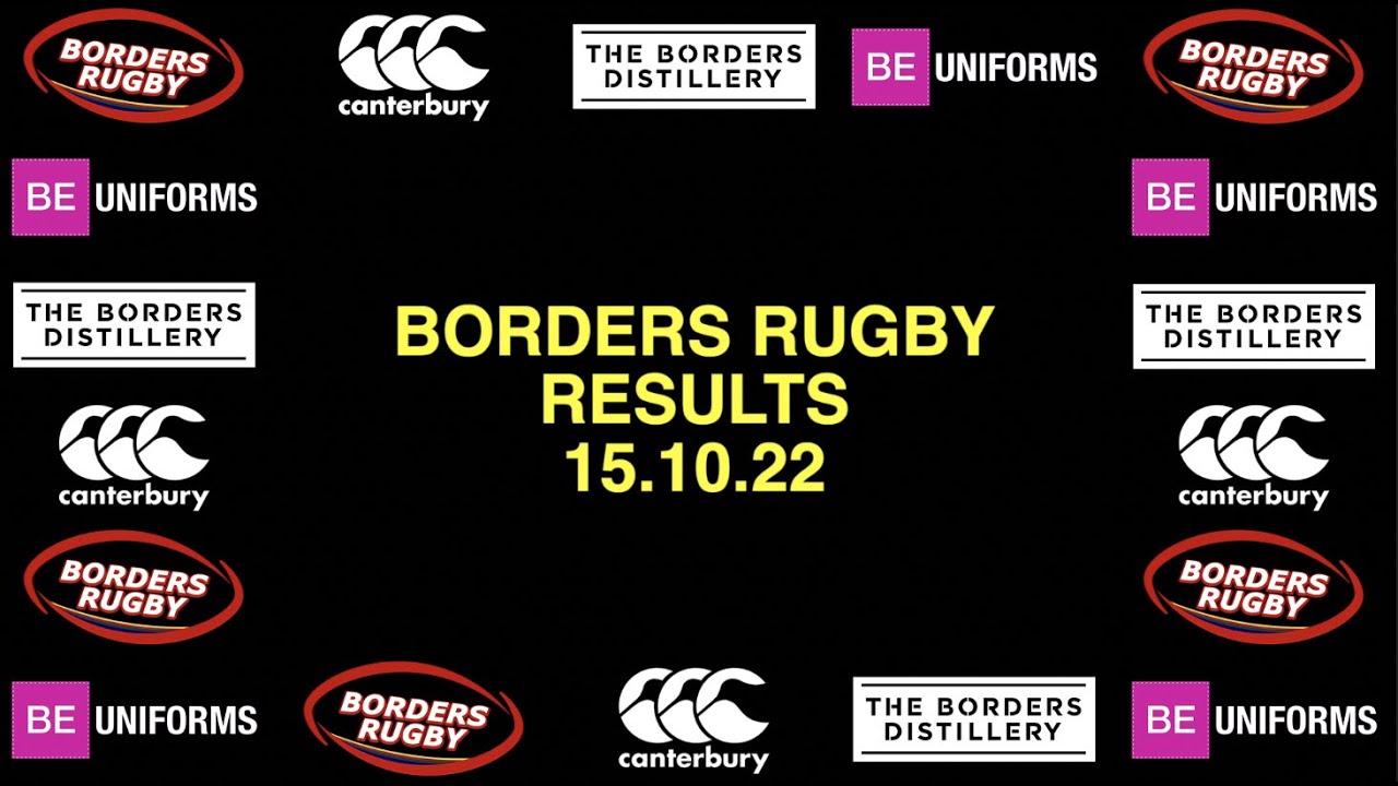 BORDERS RUGBY CLASSIFIED RESULTS - 15.10.22 - YouTube