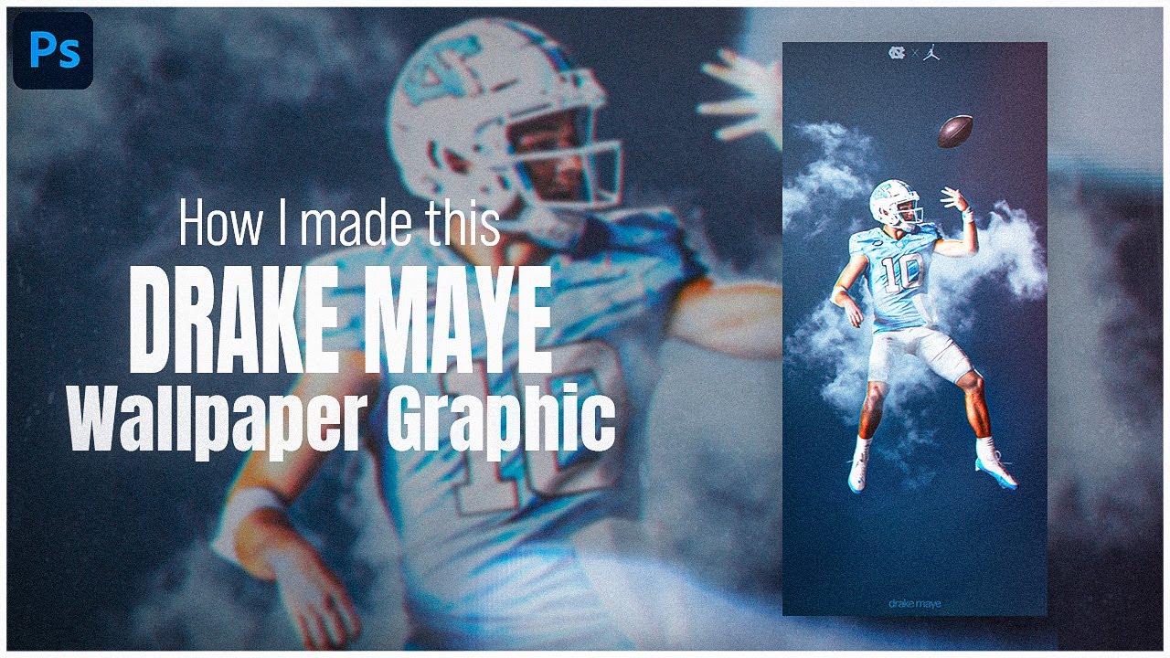 How I made this Drake Maye Wallpaper! | Photoshop Tutorial - YouTube