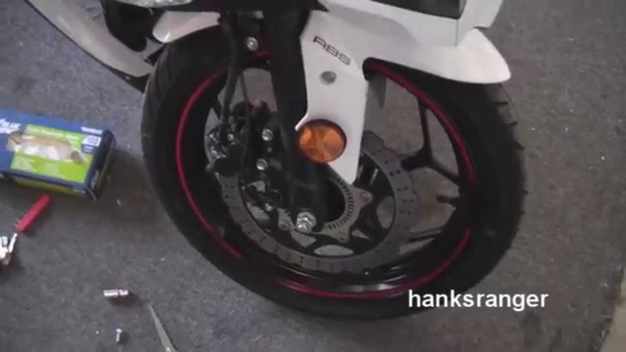 How to Replace Ninja 300 Front Brake Pads - YouTube