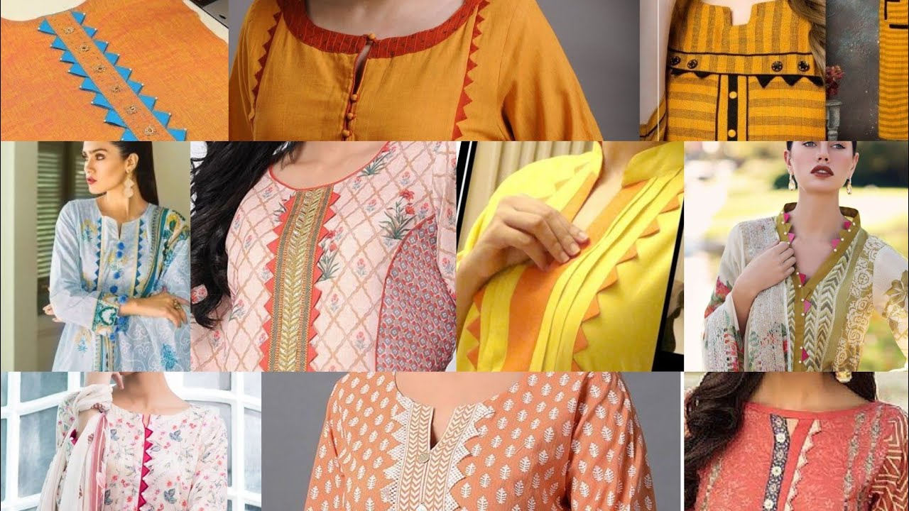 Samosa laces designing with neck sleeves trouser pant and chaak Daman ...