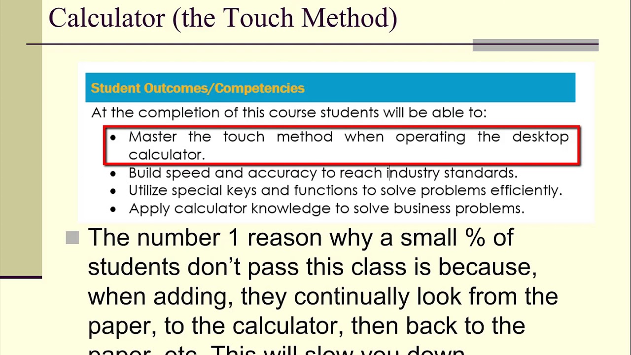 Emphasizing the Need to Master the Touch Method of Addition - YouTube