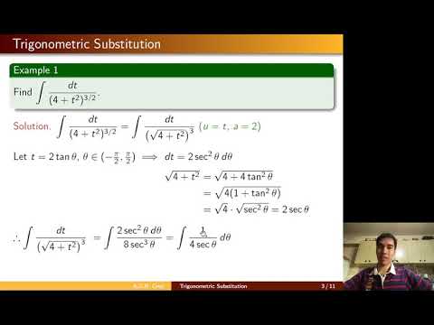 [Math 22] Disc 03 Integration by Trigonometric Substitution (Part 1 of ...