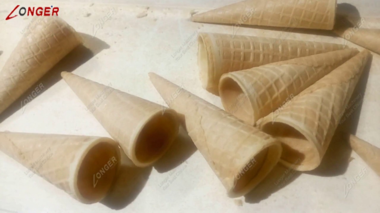 internal structure of ice cream cone production line - YouTube
