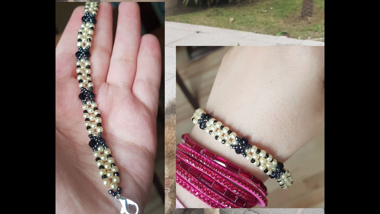 how to make bracelet at home with pearl / Tutorial - YouTube