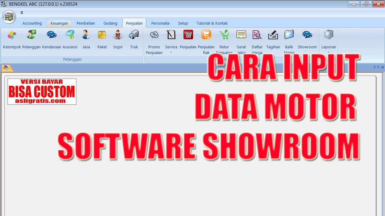 CARA INPUT DATA MOTOR SOFTWARE BENGKEL & SHOWROOM - YouTube