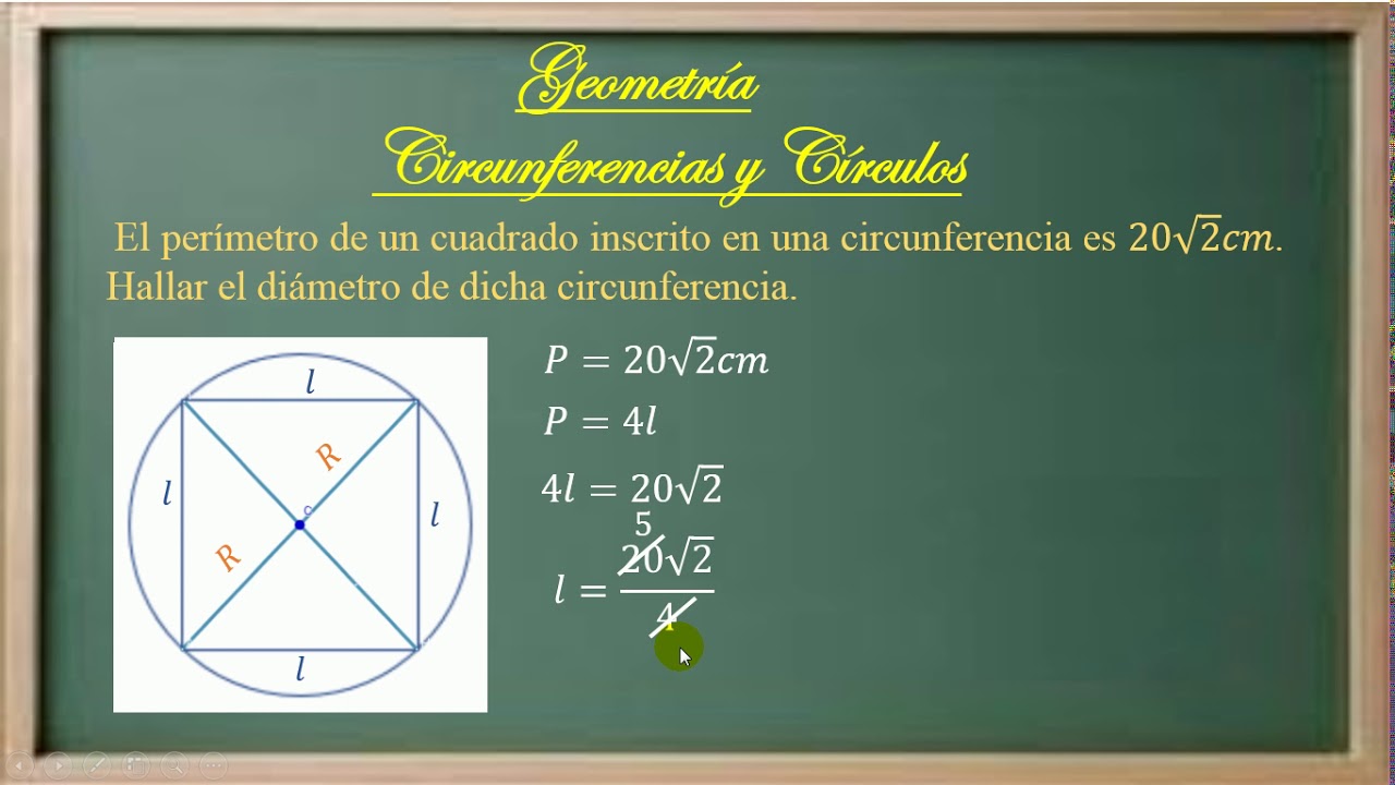 Circunferencias - Cuadrado Inscrito - YouTube