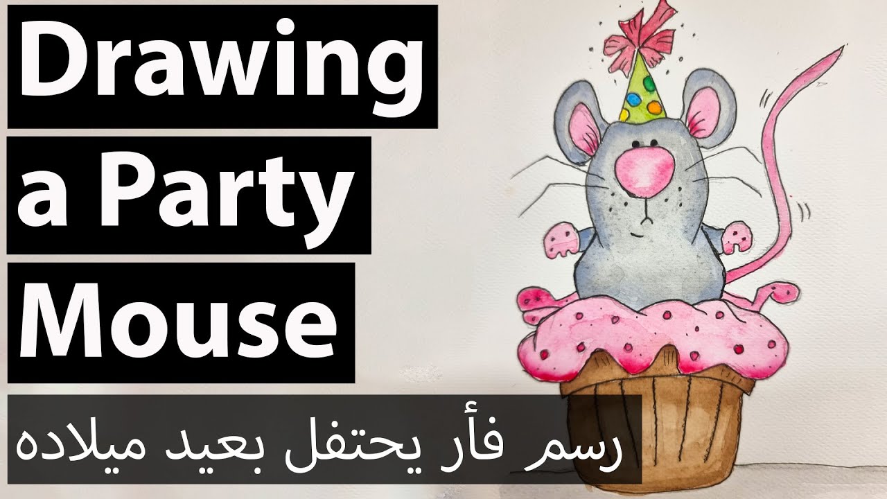 Drawing a Cute Mouse Celebrating his Birthday - Greeting Card - YouTube