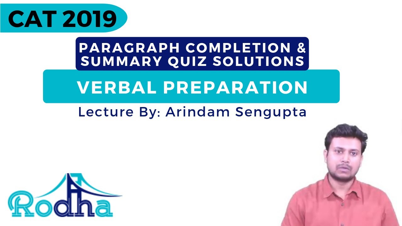 Paragraph Completion and Summary Quiz 1 || Verbal Preparation || CAT ...