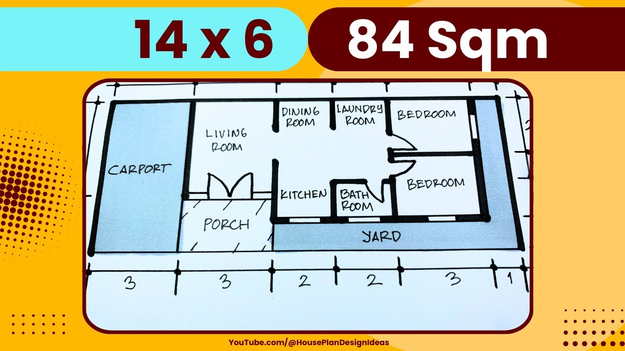 14x6 House Plan Design 84 square meter 2 Bedroom - YouTube