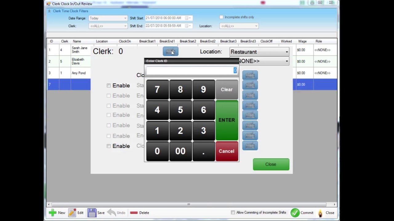 SwiftPOS Back Office 22 - Clerk Clock In and Out - YouTube