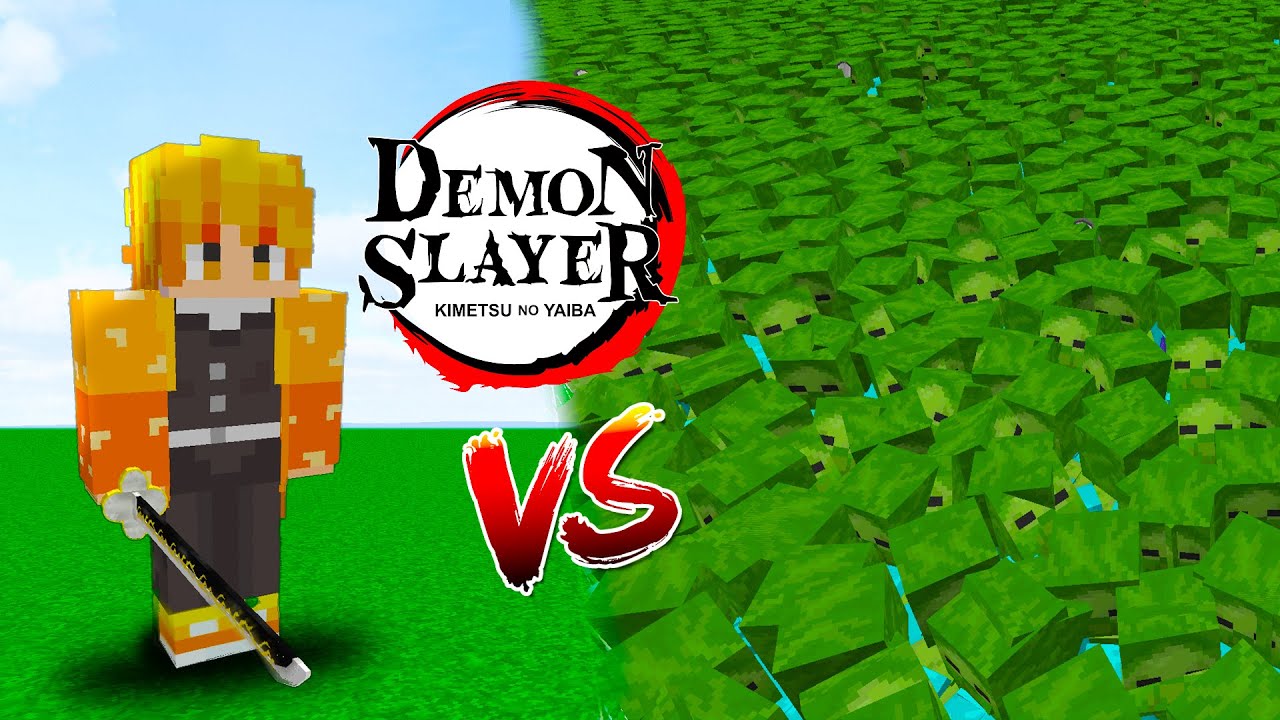 จะเกิดอะไรขึ้น ถ้า Zenitsu vs Zombie 1000ตัว [Minecraft] - YouTube