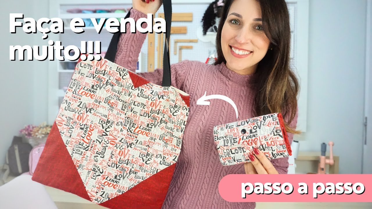 ECOBAG (bolsa de tecido) FÁCIL que se transforma em CARTEIRA | Tutorial com dicas - YouTube