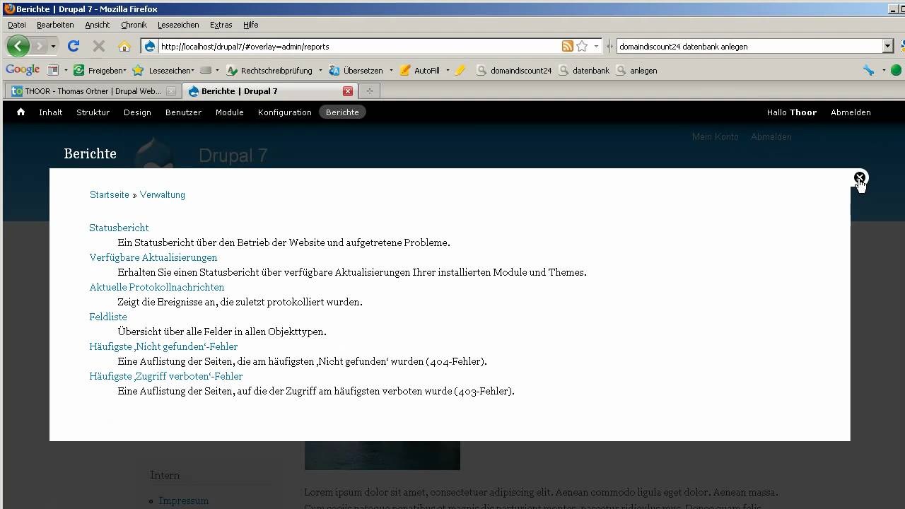 Drupal 7 - Overlay & Toolbar ... Nützliches für den Administrator - YouTube