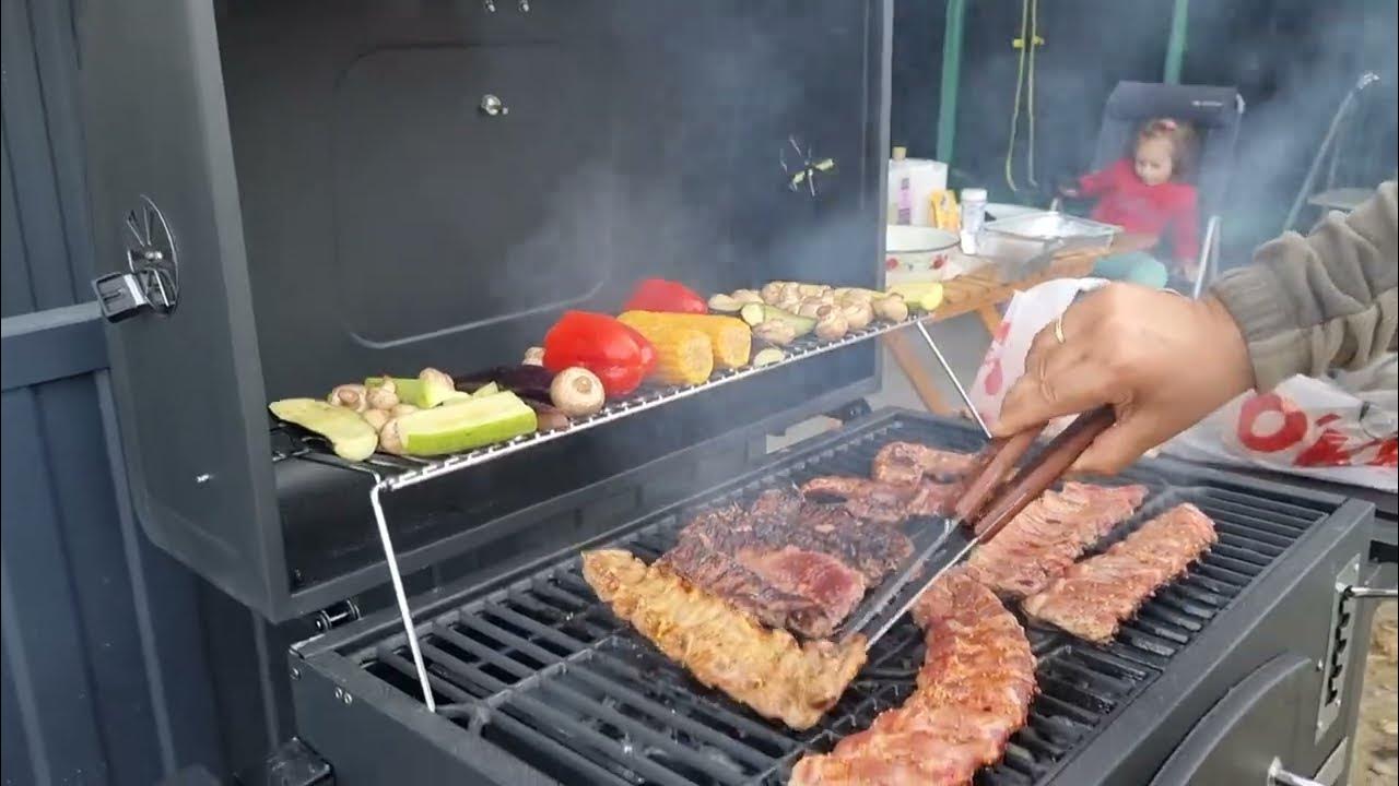 Гриль угольный JAMESTOWN Jaxon XL, собираем и жарим мясо. - YouTube