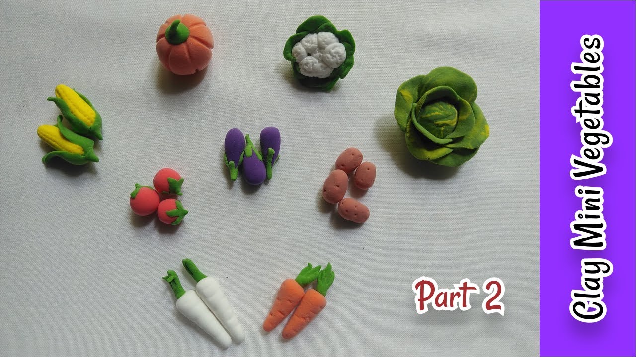 How To Make Air Dry Clay Miniature Vegetables-2DIY Mini Vegetables ...
