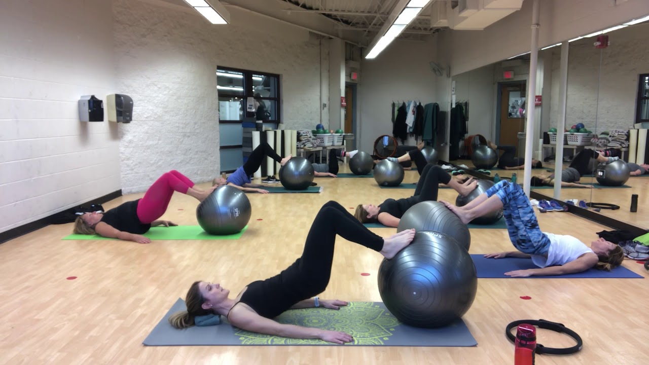 Mat Pilates using stability ball - YouTube
