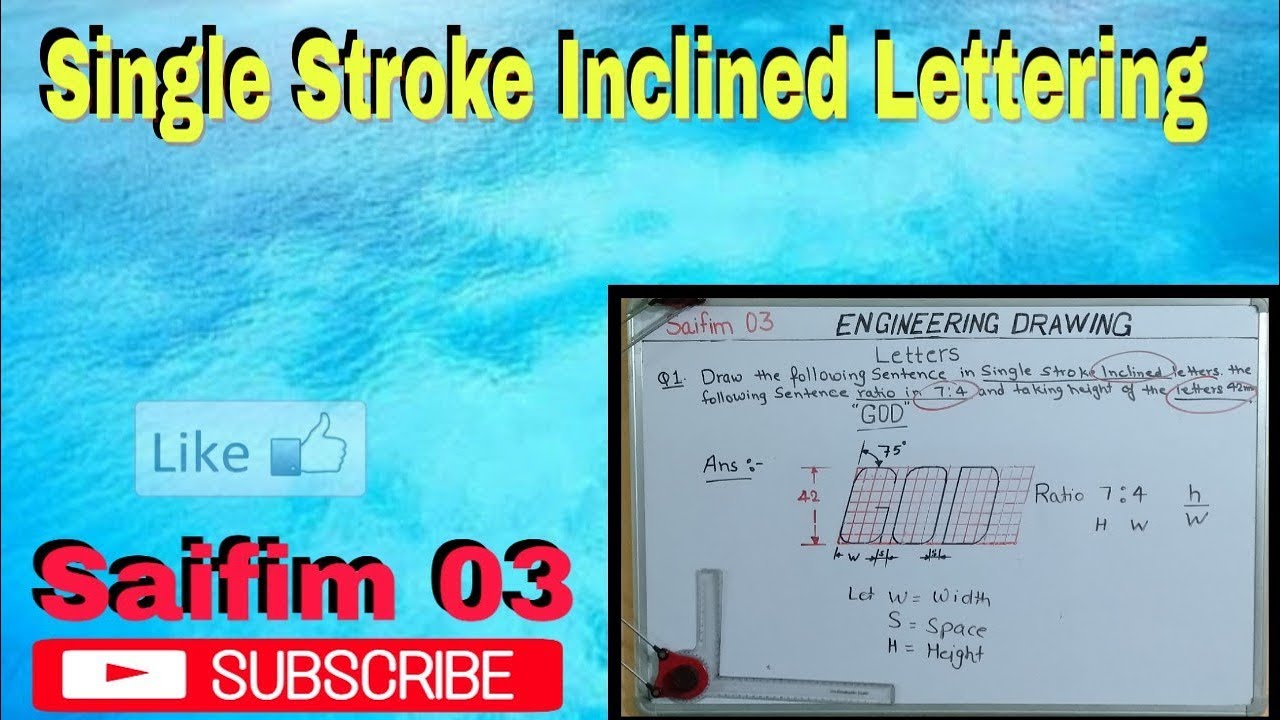 SINGLE STROKE INCLINED LETTERS - YouTube
