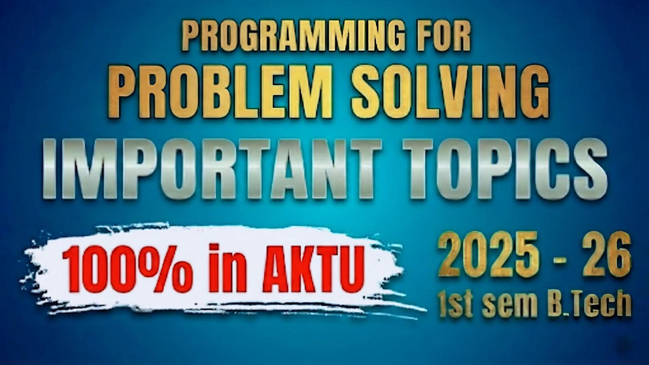 👉 Programming for Problem Solving Important Questions🔥 | AKTU | BSC 101 ...