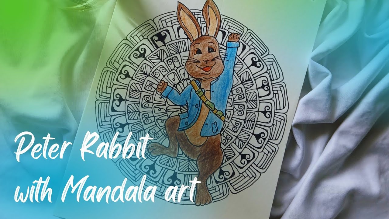 How to draw Peter Rabbit with Mandala drawing || Mandala art || Easy ...